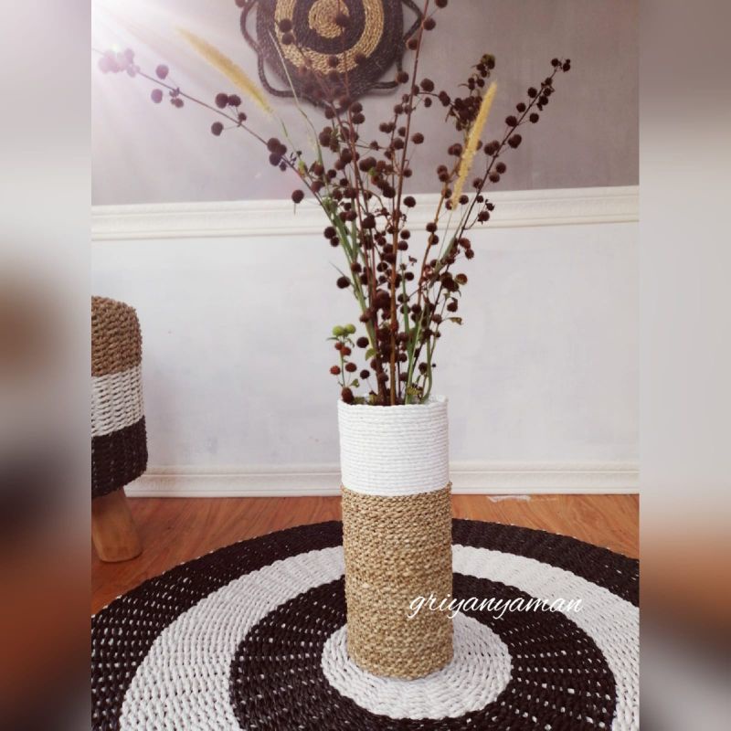 Jual VAS TABUNG / VAS Anyaman / Anyaman Seagrass / VAS Bunga / Bisa ...