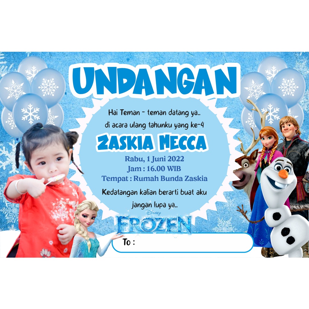 Jual Kartu Undangan Ultah Ulang Tahun Anak Custom GRATIS Plastik ...