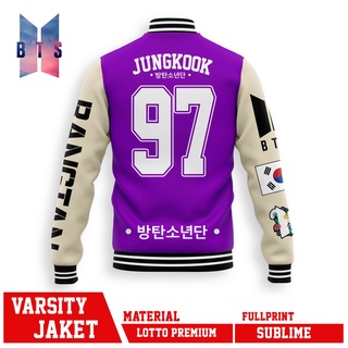 Jual JAKET VARSITY BASEBALL LOGO BTS KOREA JUNGKOOK 97 UNGU SERIES BTS ...