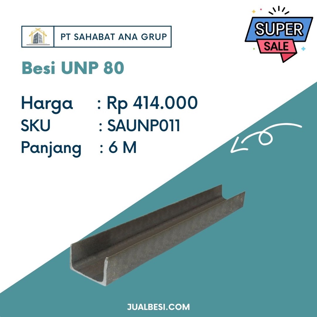 Jual Besi UNP 80 | Shopee Indonesia