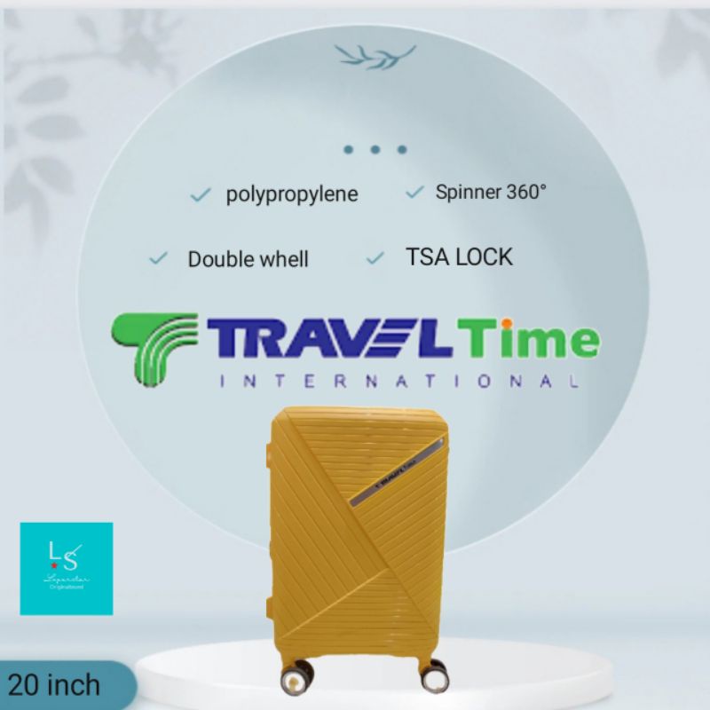 Jual koper 20 inch travel time TSA Lock double wheels yellow | Shopee ...