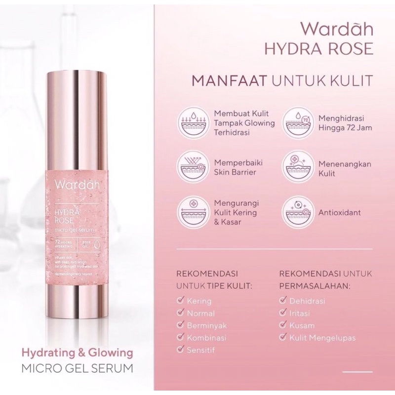 Jual Wardah Hydra Rose Micro Gel Serum 30 ml | Shopee Indonesia