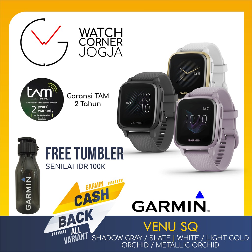 Jual Garmin Venu SQ Venu Square GPS NFC Original Smartwatch - GARANSI RESMI TAM 2 TAHUN | Shopee ...