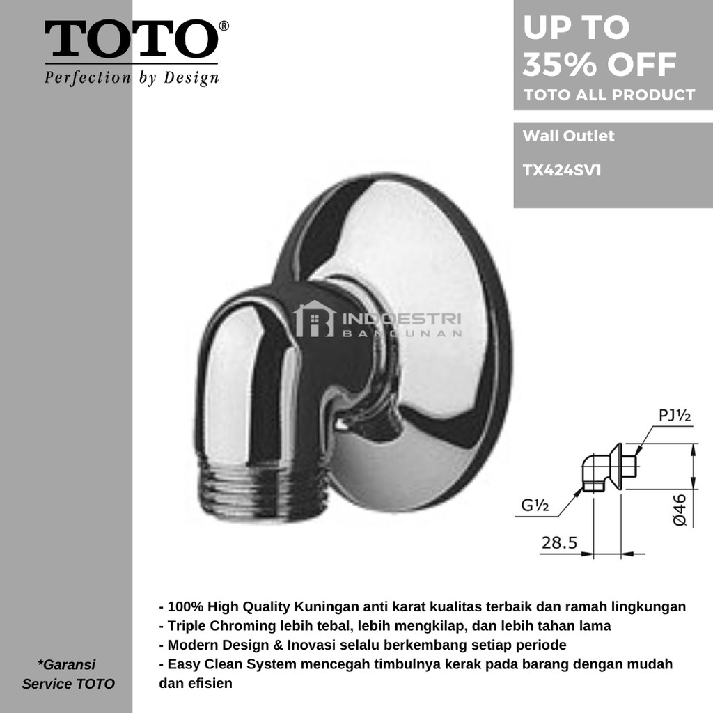 Jual Wall Outlet TOTO TX424SV1 / Shower Outlet TOTO TX424SV1 | Shopee ...