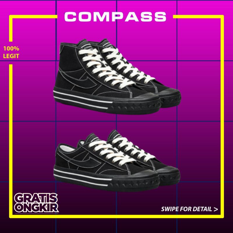 Jual [ORIGINAL] Compass Retrograde Double Black | Shopee Indonesia