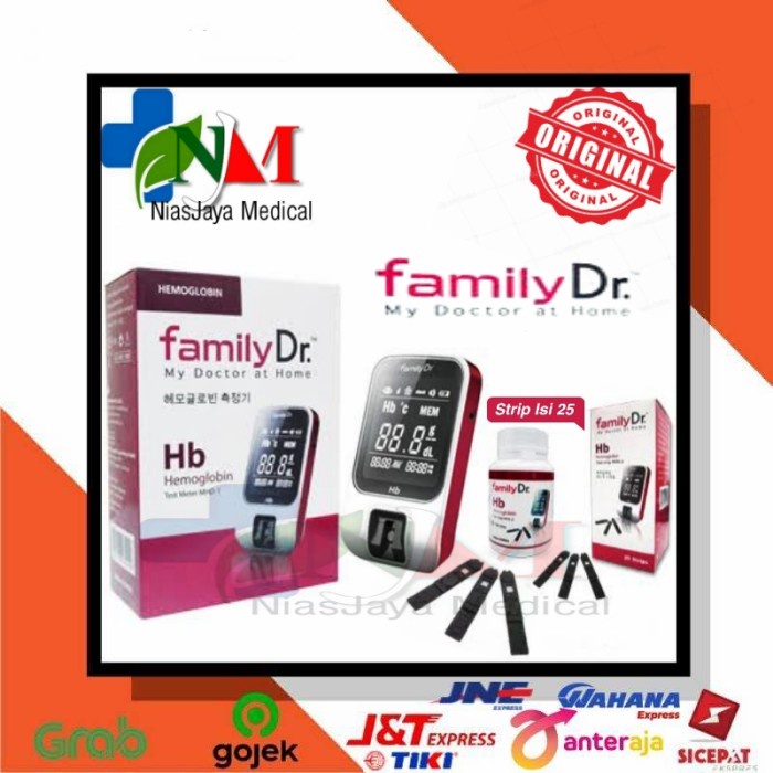Jual Alat Family Dr HB/alat cek hb/alat test hemoglobin+strip isi 25 ...