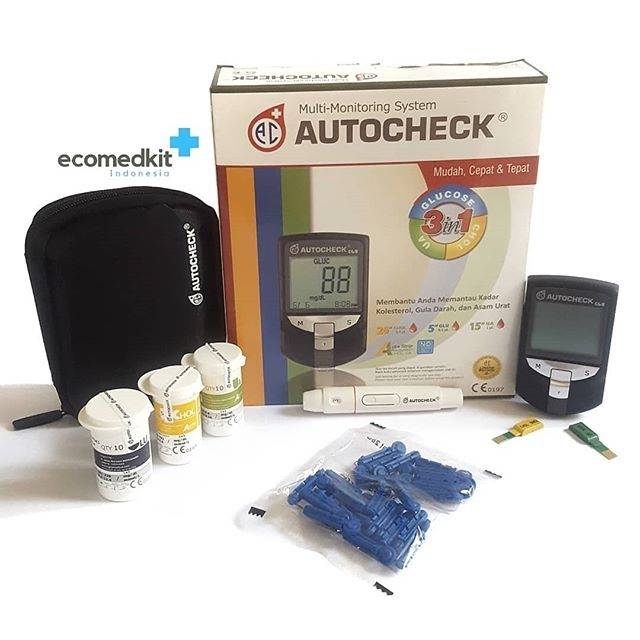 Jual Autocheck 3 in 1 GCU Alat Tes Gula Darah Kolesterol Asam Urat ...