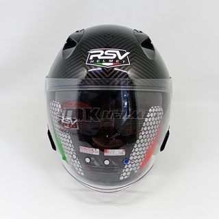 Jual Helm Half Face RSV SV300 Carbon Glossy Double Visor Warna Hitam ...