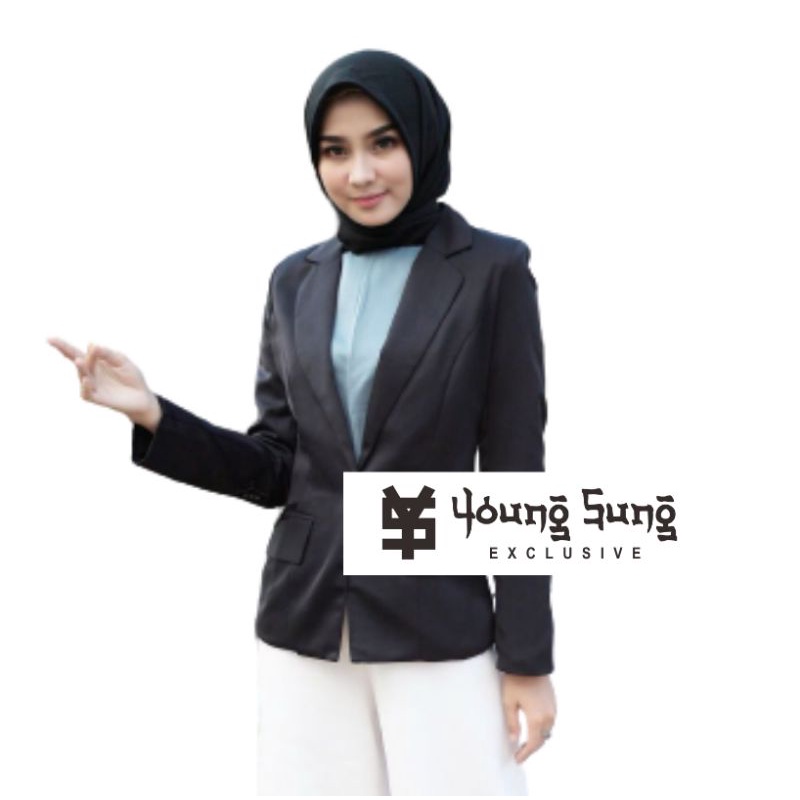 Jual Jas Formal Wanita Outfit Wanita Blazer Wanita Hitam Blazer Cewek ...