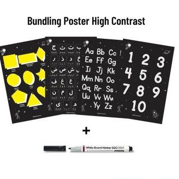 Jual poster BUNDLING high contrast edukasi anak dengan spidol | Shopee ...