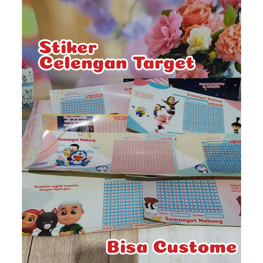 Jual STIKER Celengan Target Viral Murah Tabungan Tiktok Custome ...