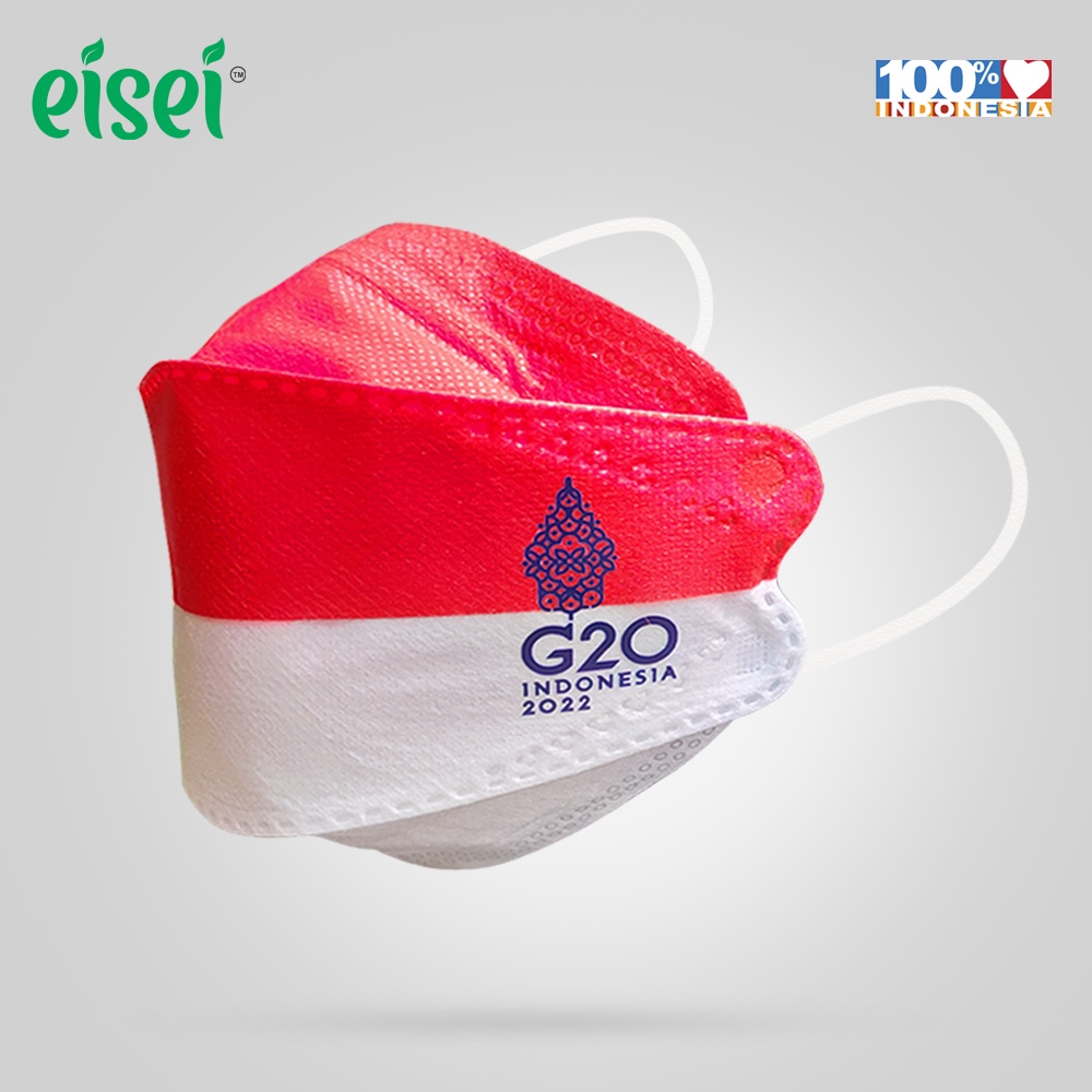 Jual EISEI Merah Putih Edisi G20 4PLY Masker Surgical Mask isi 20 Pcs ...