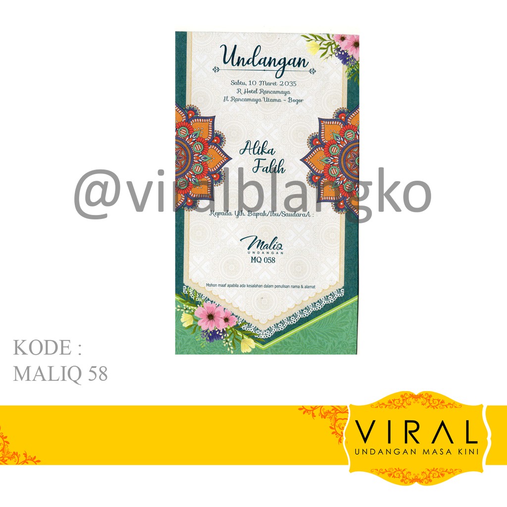 Jual Blangko Undangan Maliq 58 Harga Murah | Shopee Indonesia