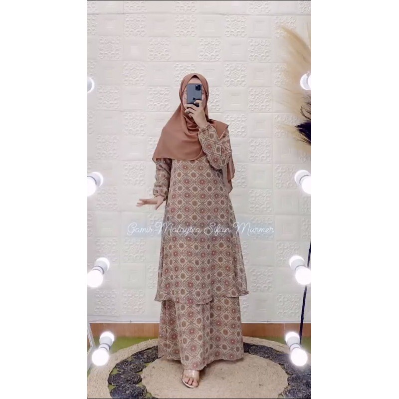 Jual Gamis Malaysia Sifon / Gamis Melayu Motif | Shopee Indonesia