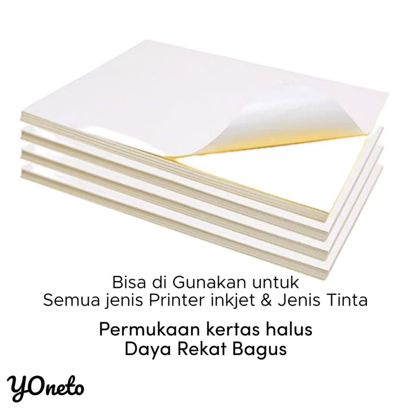 Jual Kertas Sticker HVS Doff A4 ( 50 Lembar ) | Shopee Indonesia