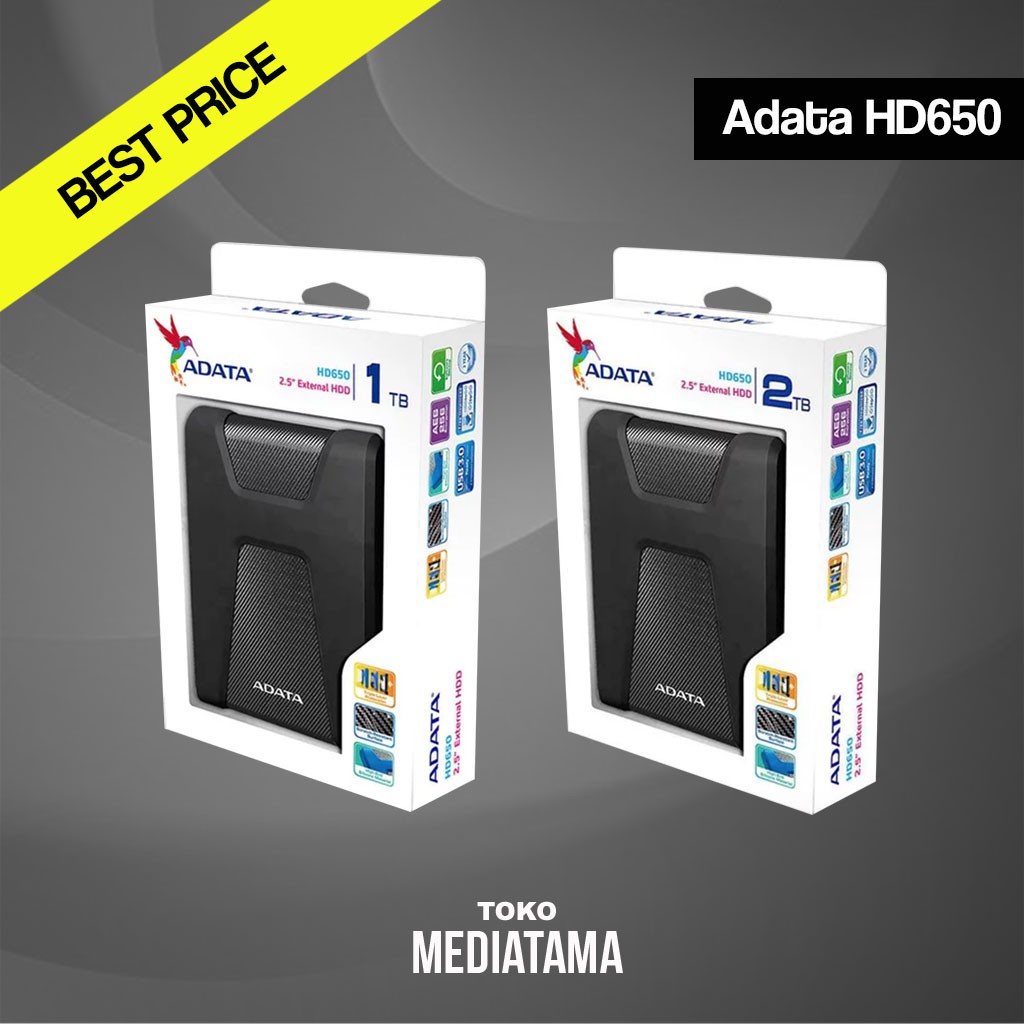 Jual Hardisk Eksternal Adata HD650 1TB / 2TB HDD External Harddisk Hard Disk Drive Indonesia ...