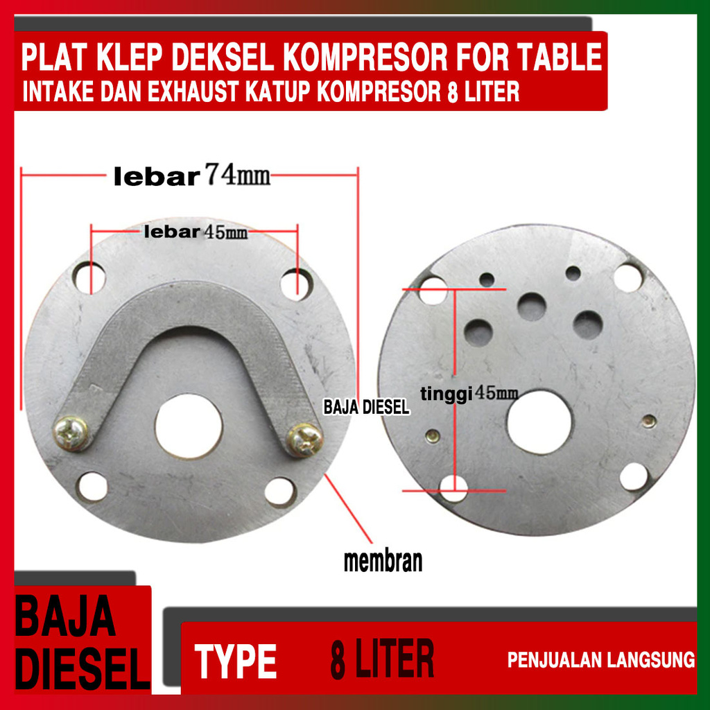 Jual Plat Klep Kompresor Deksel Kompresor For Table Intake 8 Liter ...
