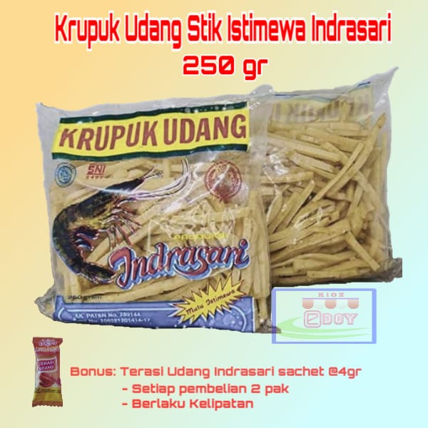Jual Krupuk Udang Stik 250gr Kualitas Super Indrasari Asli Indramayu ...