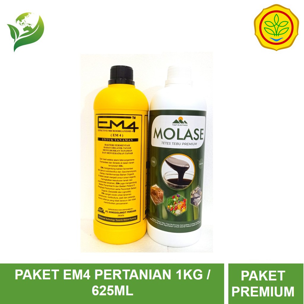 PAKET 1 BOTOL EM4 PERTANIAN 1 LITER DAN 1 BOTOL MOLASE PREMIUM 1KG ...