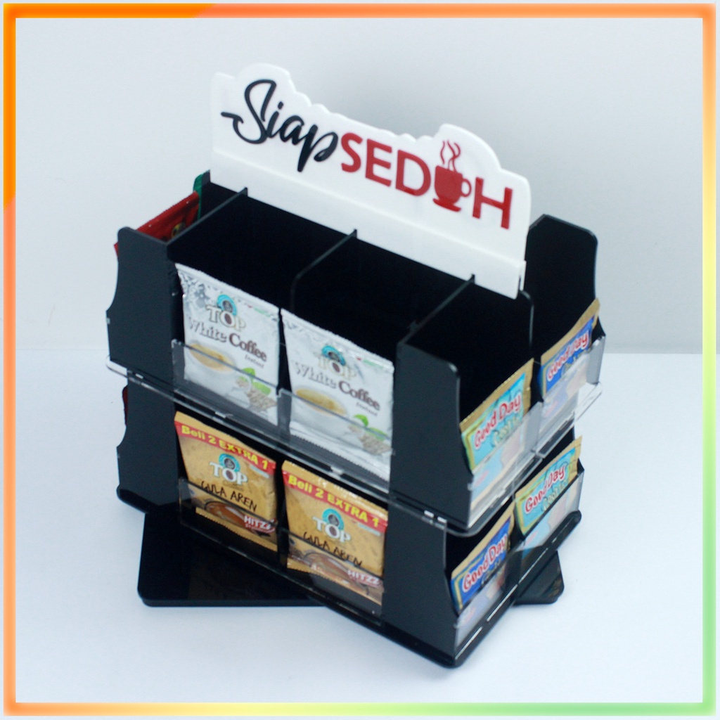 Jual Rak Kopi Display Siap Seduh Rotate Putar Bahan Acrylic/Akrilik ...