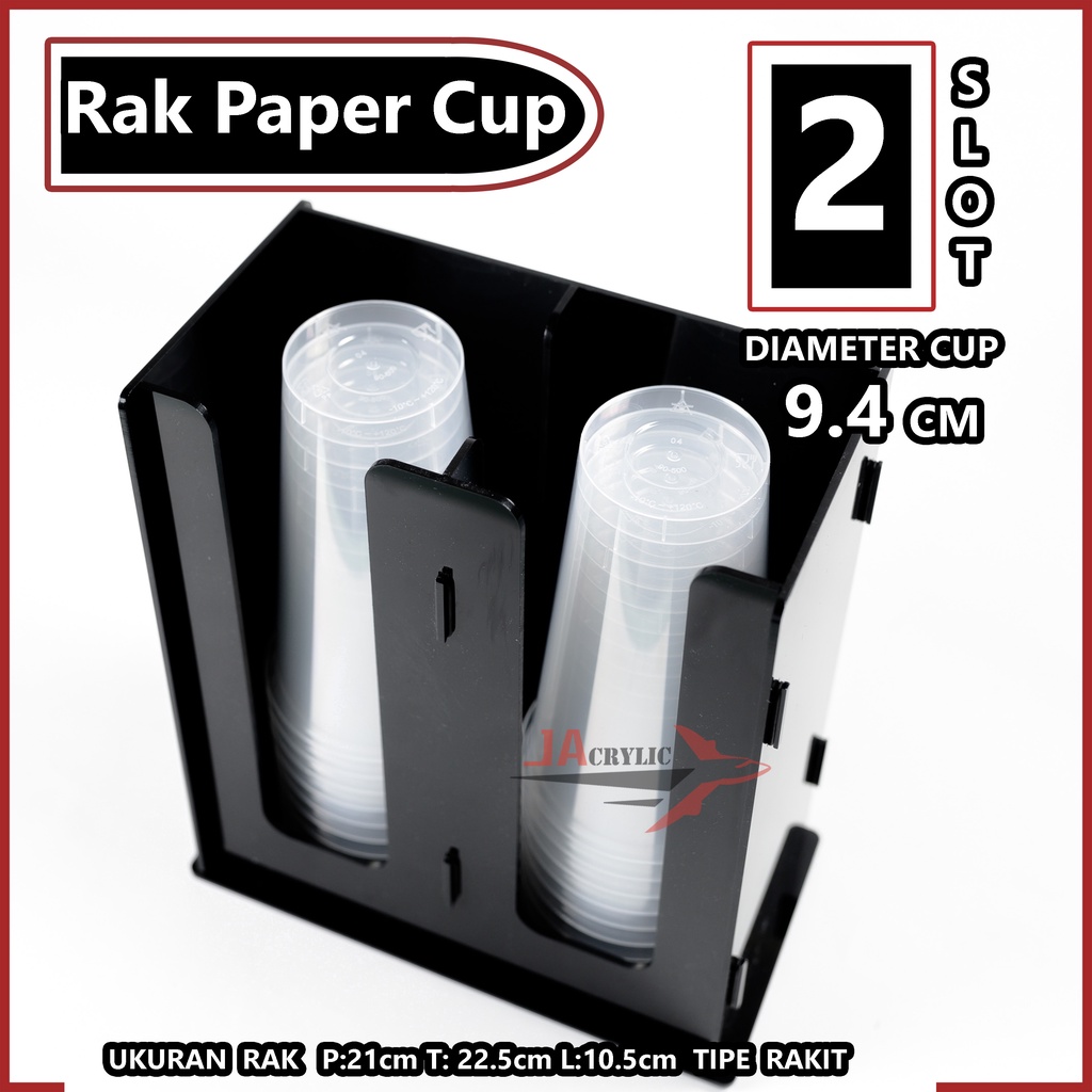 Jual Rak Paper Cup Akrilik / Organizer Paper Cup Coffee Cup 2 Slot ...