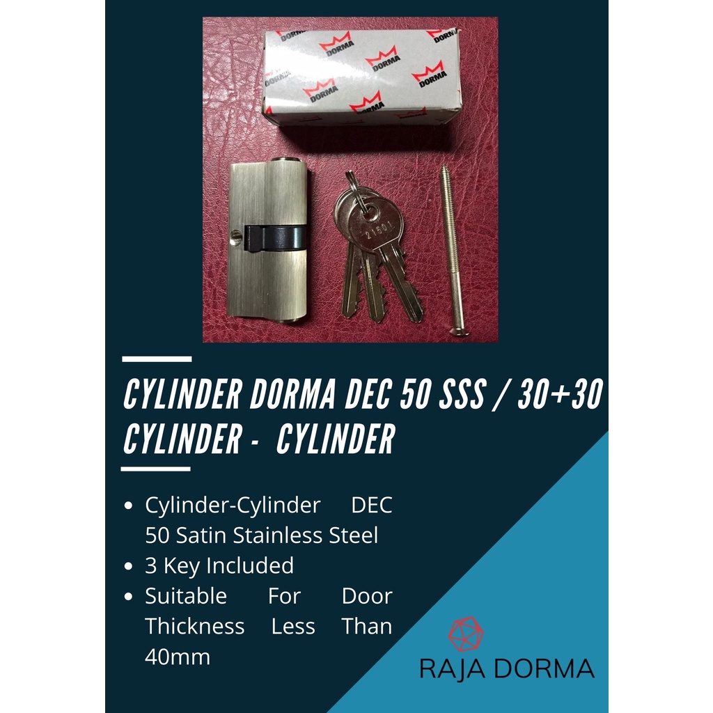 Jual Kunci Silinder Pintu Dorma DEC 50 SSS 30 + 30 Dorma Cylinder Key ...