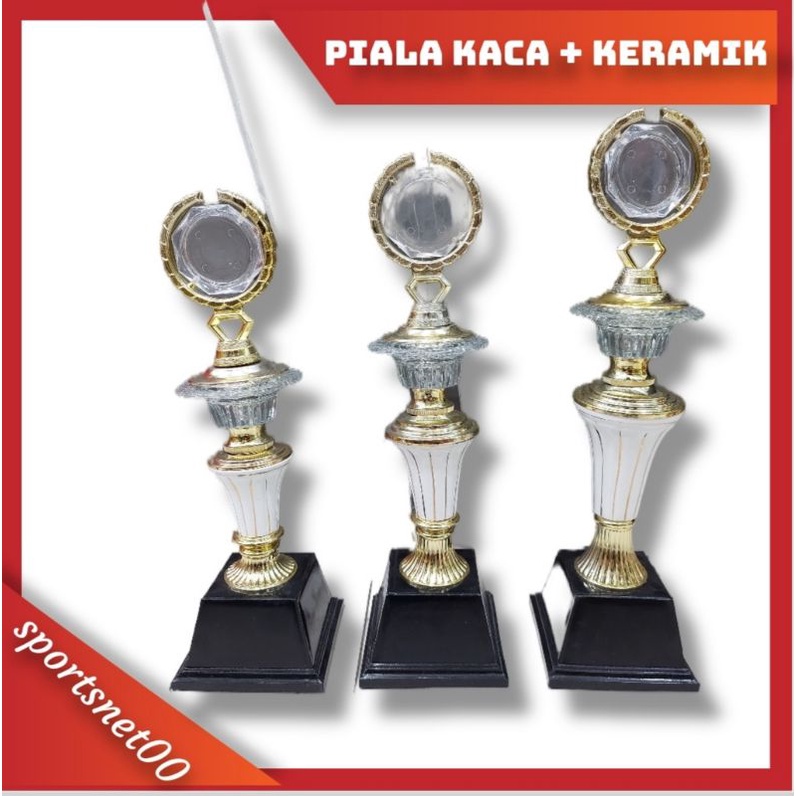Jual Trophy / Piala Keramik Kaca Tapak Kayu ( Harga per 1 set ...