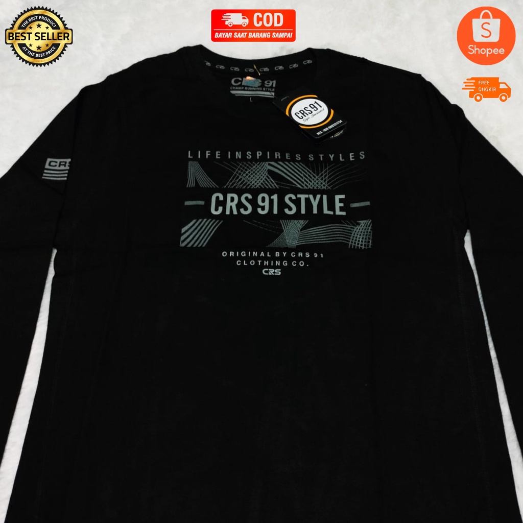Jual Kaos Distro CRS Lengan Panjang Pria Brand | Kaos CRS 91 Lengan Panjang Tersedia Ukuran ...