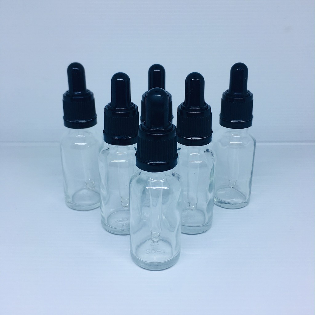Jual Botol Kaca Pipet 20ml Bening Tebal Ring Segel Hitam | Shopee Indonesia