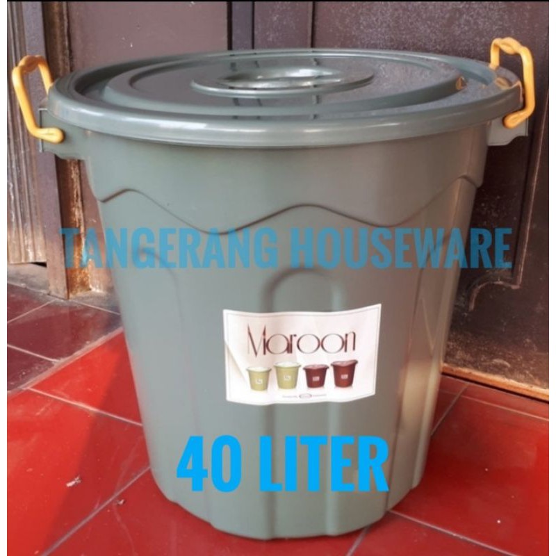 Jual EMBER AIR PLASTIK 40 LITER GREAT Dengan Tutup Ember Maroon Great | Shopee Indonesia