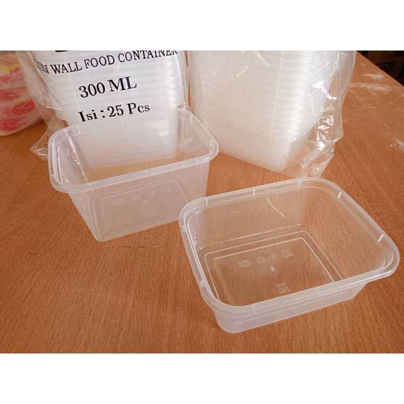 Jual KOTAK MAKAN PLASTIK THINWALL 200ML & 300ML KOTAK KECIL PERSEGI ...