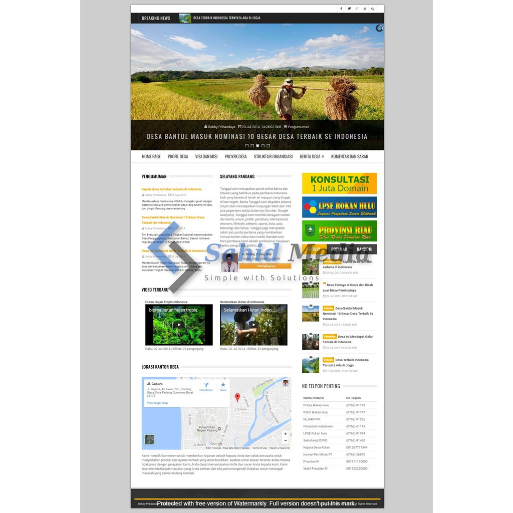 Jual Web Portal Desa Responsive dengan PHP dan MySQL | Shopee Indonesia