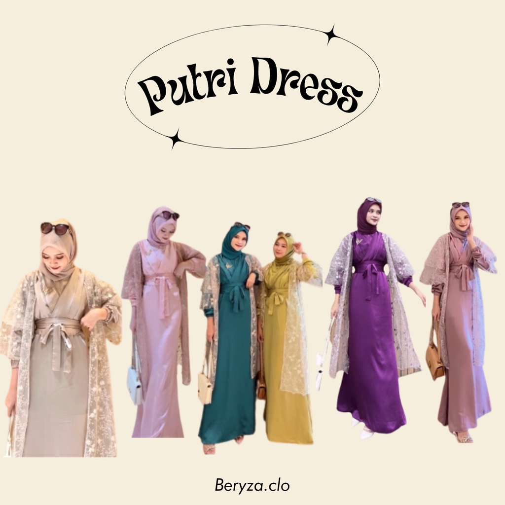 Jual PUTRI DRESS SILK OUTER TILLE PREMIUM M-XXL / DRESS KONDANGAN ...