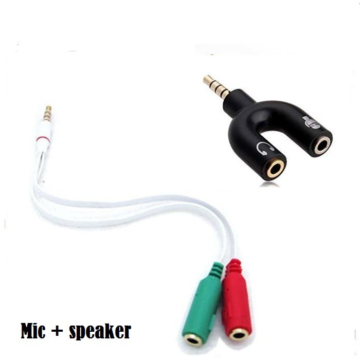Jual kabel spliter audio bentuk u shape splitter mic dan speaker ...