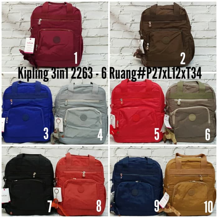 Jual Tas Kipling 3in1 Tenteng Ransel Selempang Import KP-2263 | Shopee ...