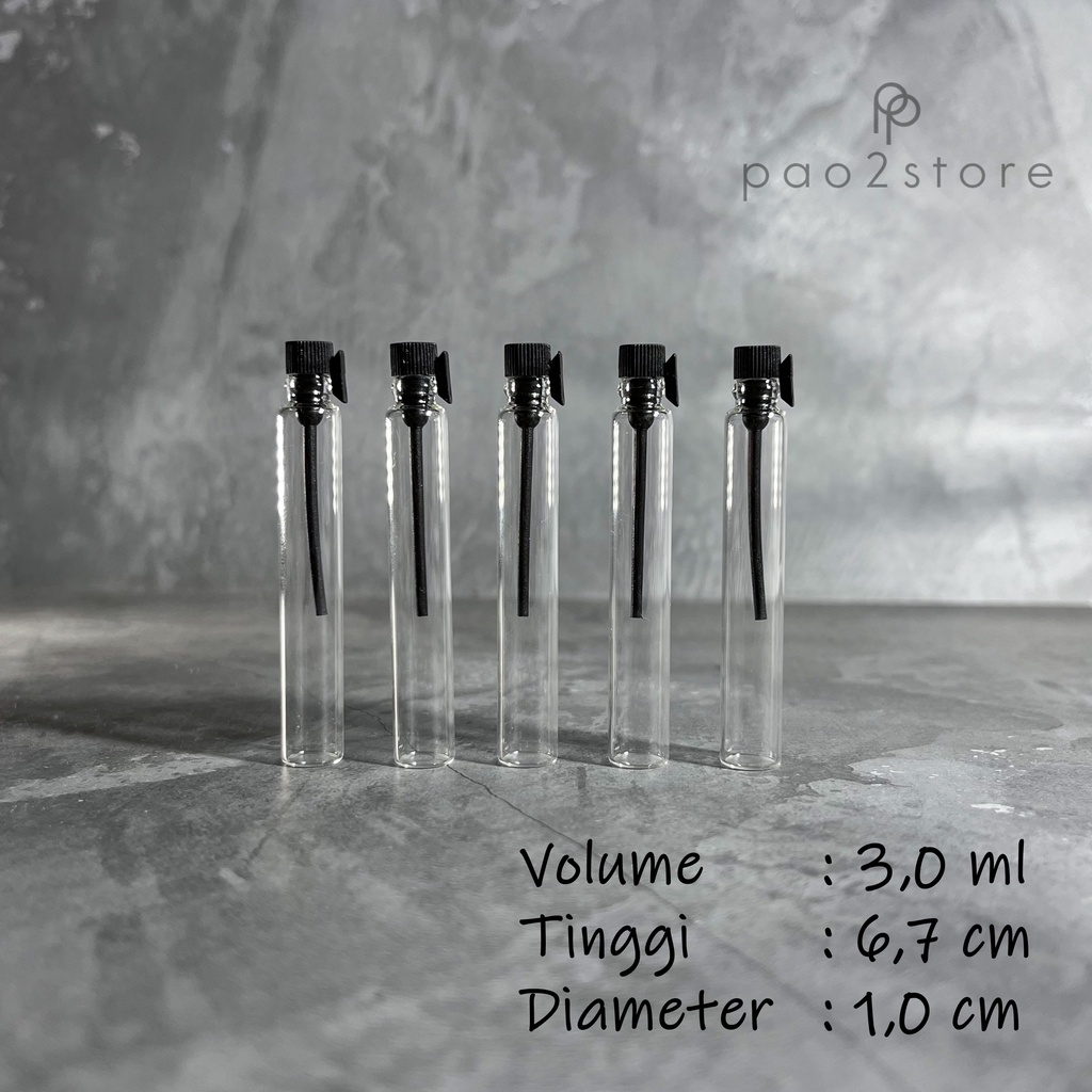 Jual Vial 3ml Botol Tester Sample Parfum Kaca model Stik Panjang Lidi ...