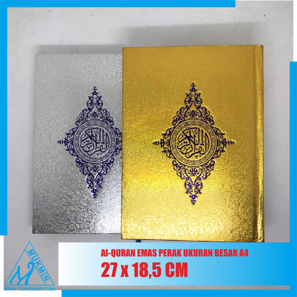 Al-Quran Emas Perak Ukuran Besar A4 | Shopee Indonesia
