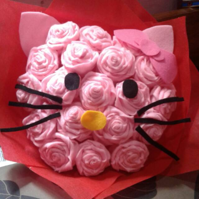 Jual Buket bunga hello kitty pink/buket bunga flanel tangkai | Shopee ...