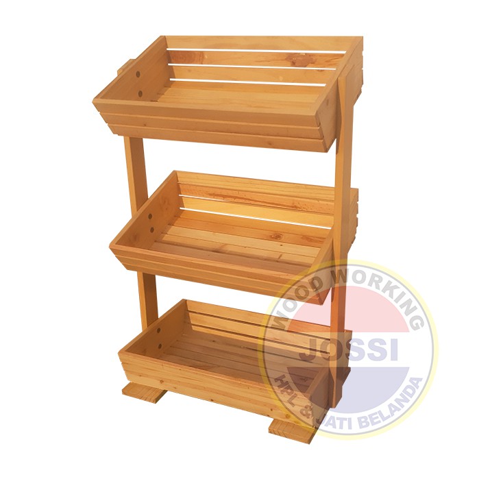 Jual Fruit Stall / Rak Buah Besar Tingkat Kayu Jati Belanda Indonesia ...