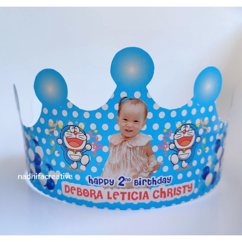 Jual Topi Mahkota Gambar Doraemon Plus Foto Anak | Shopee Indonesia