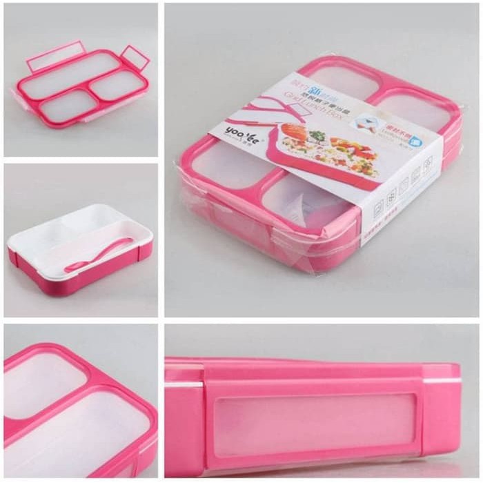 Jual BEST SELLER YOOYEE LUNCHBOX 579 ANTI TUMPAH PINK 3 SEKAT | Shopee ...