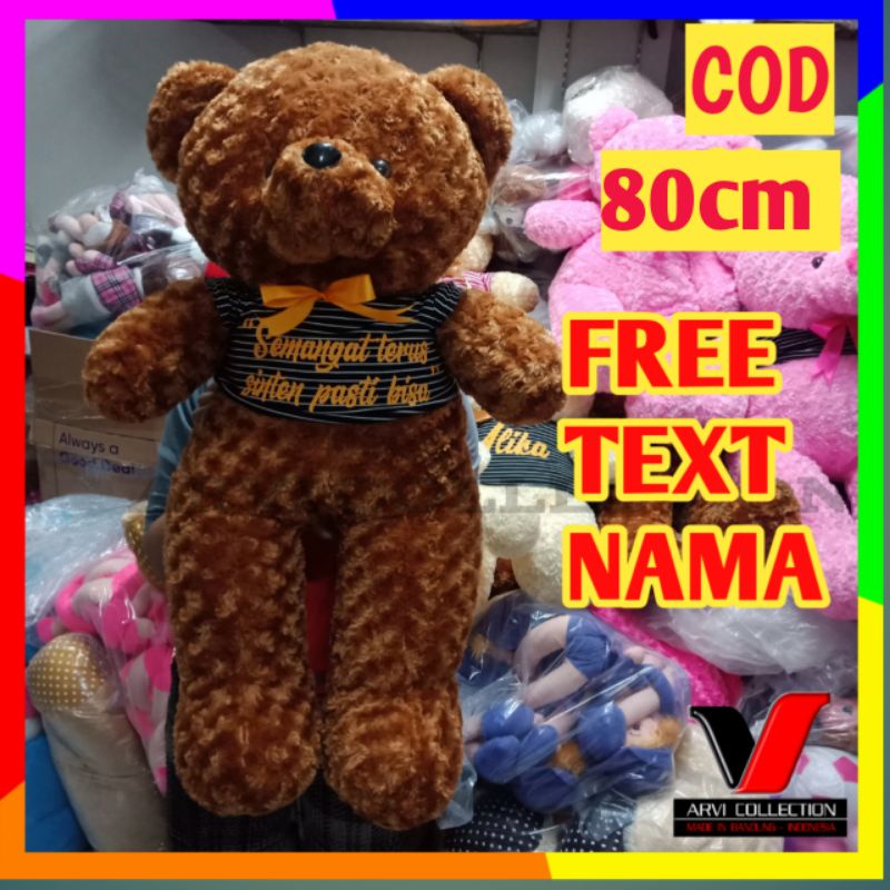 Jual Boneka Bean Bear beruang teddy bear XL pakai Nama ukuran tinggi 80cm-toko boneka arvi ...