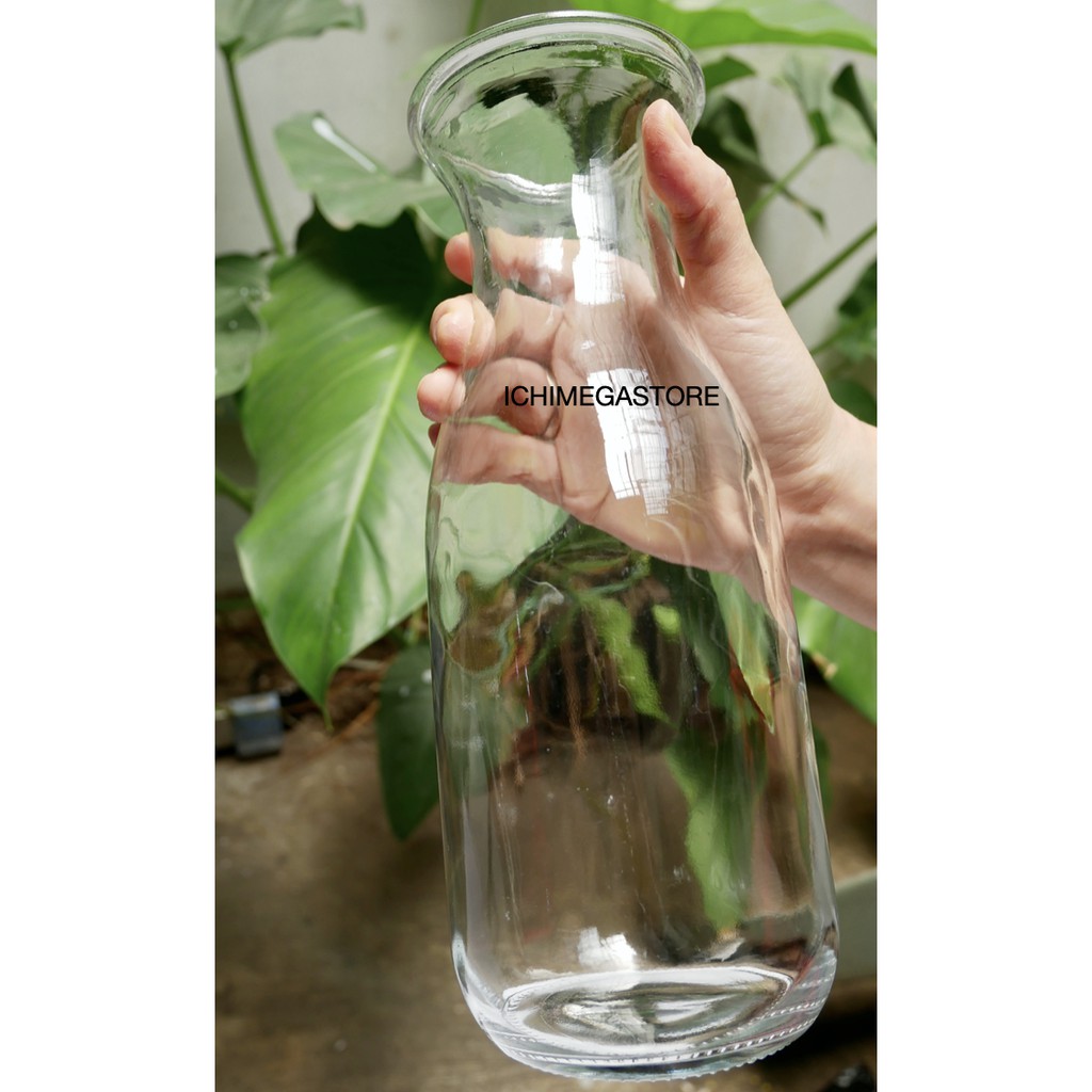 Jual Pitcher Susu Kaca Botol Gelas Carafe 1 Liter Vas Bunga Soda No 1 ...