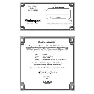 Jual undangan walimahan / undangan kenduren / undangan akad nikah ...