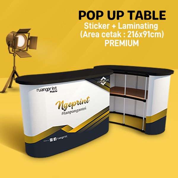 Jual Meja Promosi / pop up table / meja polycounter / pop up sudah termasuk printing (proses 1 ...