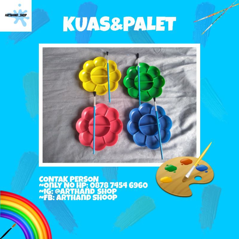 Jual Satu Set Alat Lukis (Palet+Kuas) | Shopee Indonesia