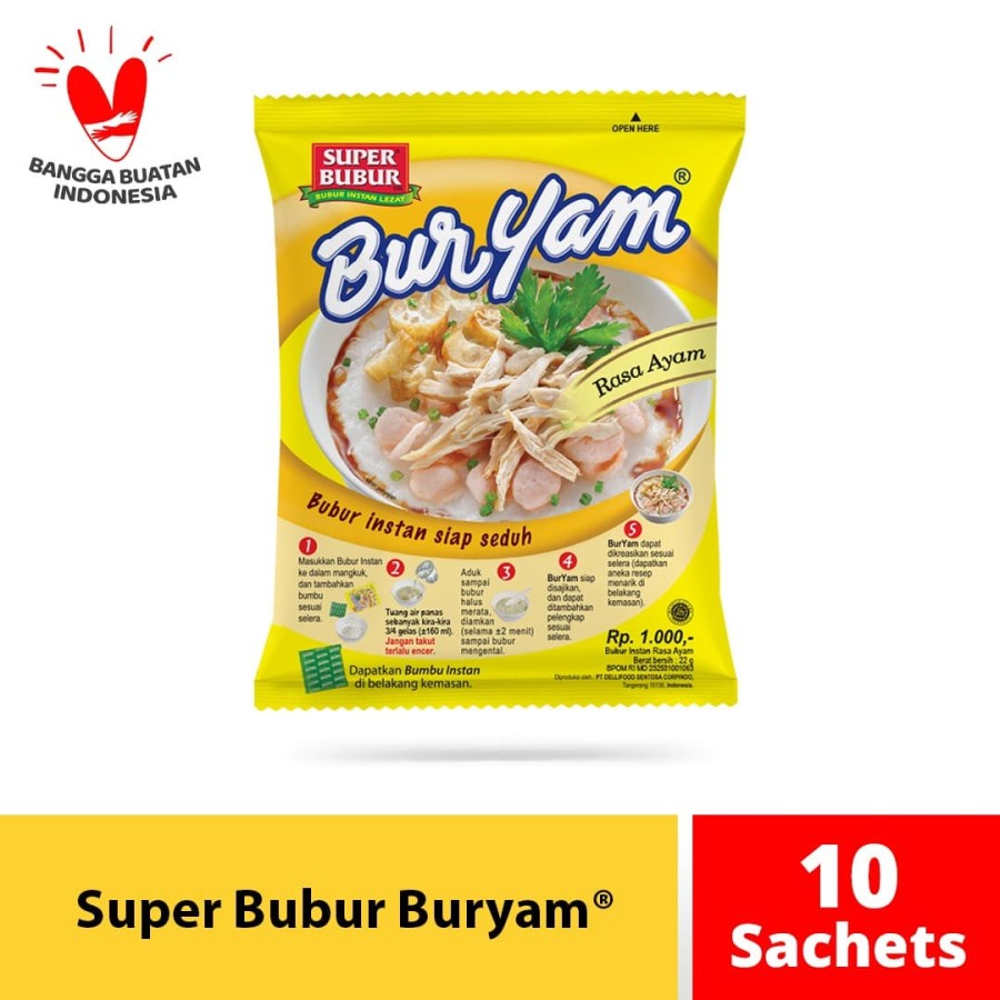 Jual Super Bubur Buryam 1Renceng 10 Pcs @ 22 Gr | Shopee Indonesia