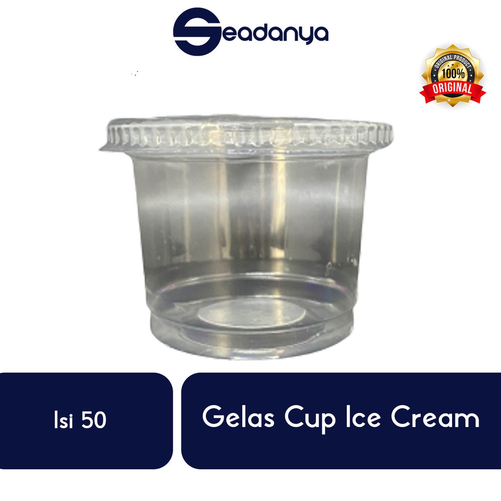 Jual Gelas Cup Ice Cream Mini (ISI 100) + Tutup -Plastik-Gelas Minuman ...