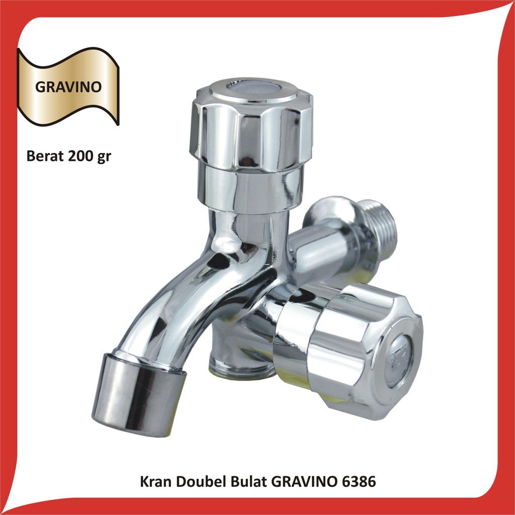 Jual Kran Doubel Bulat / Keran Cabang Bulat GRAVINO 6386 | Shopee Indonesia