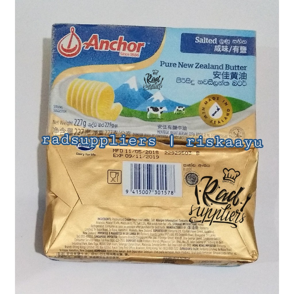 [Bundling 2pack] Anchor Salted Butter 227gram, HARGA SPESIAL, Product ...